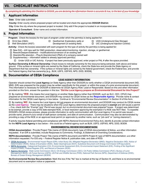 California Ceqa Operator Checklist Fill Out Sign Online And Download Pdf Templateroller