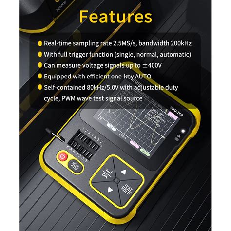 2 In 1 Handheld Oscilloscope Transistor Tester 2 4 Colorful Display Pwm Output