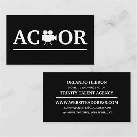 Actor Film Production Business Card Zazzle