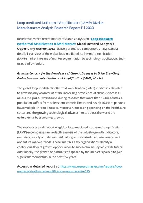 Ppt Loop Mediated Isothermal Amplification Lamp Market Powerpoint Presentation Id12295554