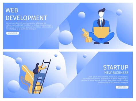 Premium Vector Set Flat Web Development Startup New Business