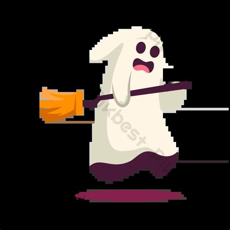해피 할로윈 만화 속임수 또는 초대 배너 웹 페이지에 대한 유령 개체 요소 파티 치료 일러스트 Png Ai 무료 다운로드