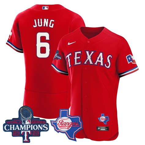 Josh Jung Mens Texas Rangers 2023 World Series Champions Flex Base V2