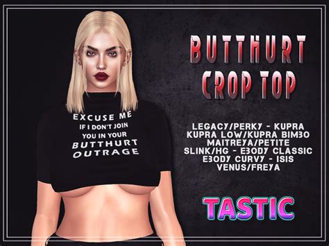 Second Life Marketplace Tastic Butthurt Crop Top
