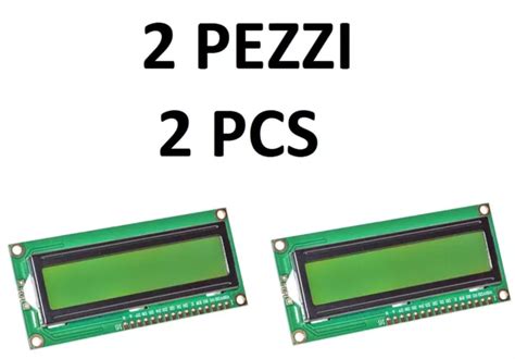 Display Lcd 16x2 1602 Retroilluminazione Verde Arduino Avr Hd44780