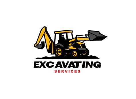 Vector De Logotipo Retroexcavadora Y Excavadora Para Empresa De Construcción Ilustración De