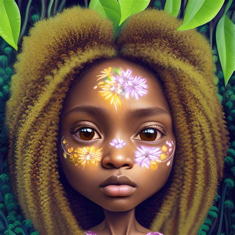 Brown Skinned Girl With Long Curly Hair In Magical Pltn Style
