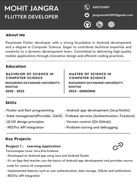 mohit flutter resume pdf