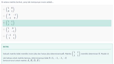 Pelajaran Soal And Rumus Invers Matriks Wardaya College