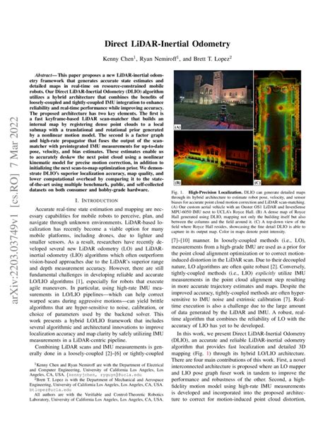 Direct LiDAR Inertial Odometry DeepAI