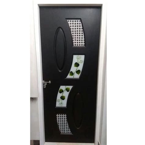 Hinged Polished Black Rectangular Pvc Glass Door For Interior At Rs