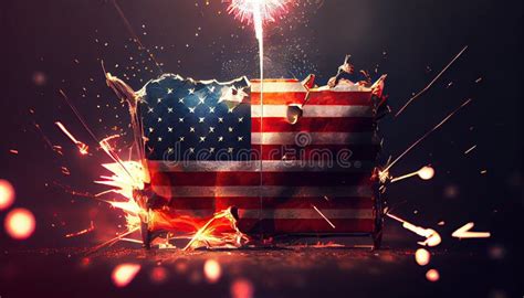 Happy Independence Day Usa Sparklers American Flag Celebration 4th July