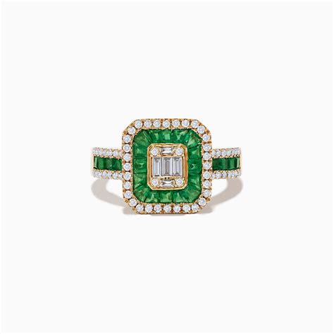 Effy Brasillica 14k Yellow Gold Emerald And Diamond Ring