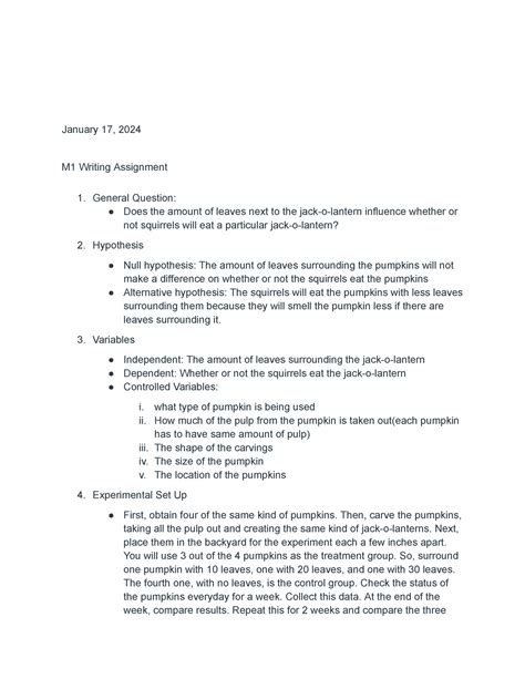M1 Writing Assignment January 17 2024 M1 Writing Assignment 1
