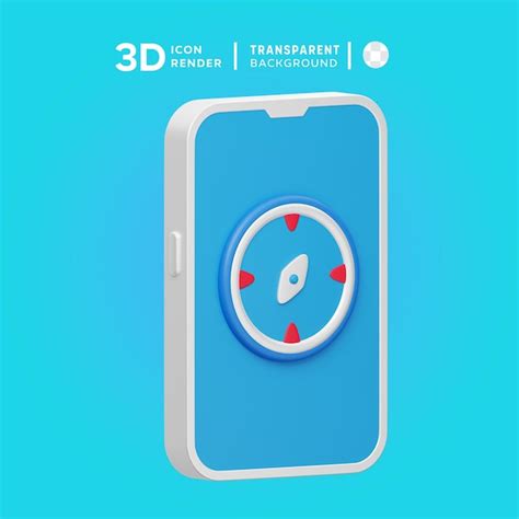 Premium Psd 3d Icon Compass App Illustration