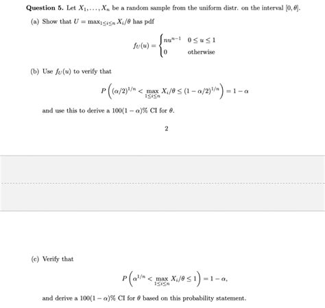 Solved Question Let X₁ Xn be a random sample from Chegg com