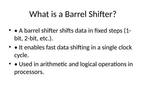 Applicationsofbarrelshifterinmodernvlsipptx