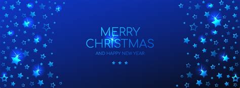 메리 크리스마스와 페이스 북 표지 템플릿에 대 한 새해 복 많이 받으세요 배너입니다 벡터 진한 파란색 긴 인사말 카드 빛나는 별 문자에 대한 스톡 벡터 아트 및 기타 이미지