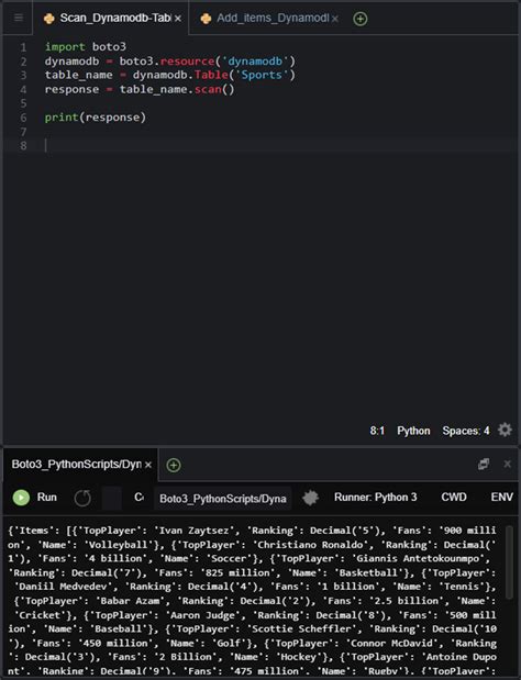 Creation And Modification Of A Dynamodb Table Using Python Boto3 By