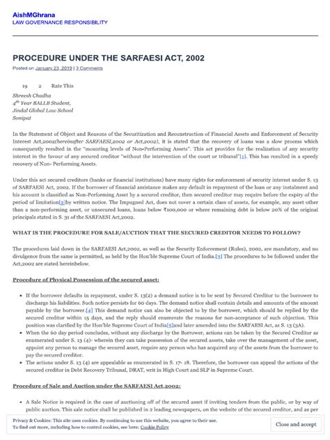 Process Of Recovery Of Assets Under Sarfaesi Act Pdf