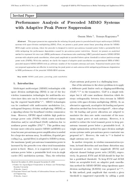 pdf [invited paper] performance analysis of precoded mimo systems