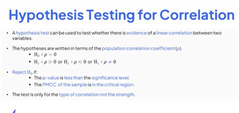 hypothesis testing correlation flashcards quizlet