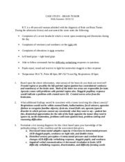 Brain Tumor Case Study CASE STUDY BRAIN TUMOR With Answers 10 31 11 B T Is A 49 Year Old
