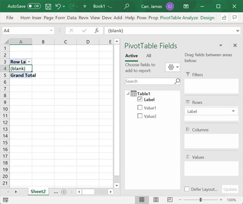 Pivot Table Fields Disappear When Table Fields Are Empty Microsoft Qanda