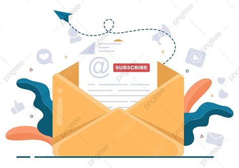 Subscribe Icon Button And Envelope Background Vector Illustration Background Template