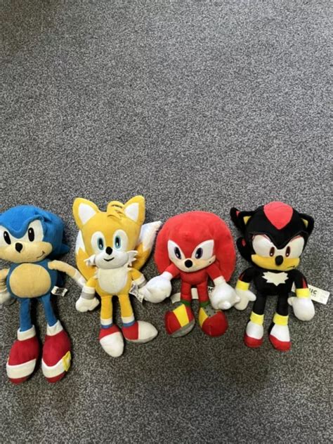 Sonic The Hedgehog Tails And Knuckles And Shadow Plush Bundle X4 30cm Soft Toy Teddy £19 99