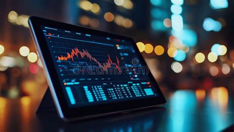 Tablet Displaying Financial Data Ai In Trading And Market Analysis