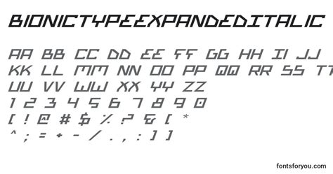 Fuente Bionictypeexpandeditalic Fontsforyou