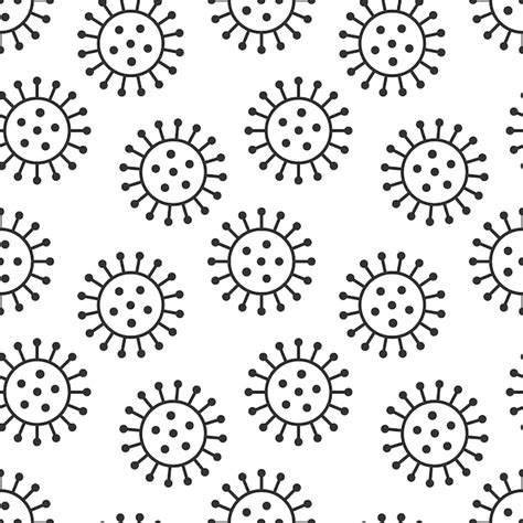 Premium Vector Vector Seamless Virus Pattern Cartoon Black And White