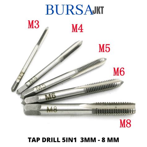 Tap Set Snei M3 M8 5 Pc Hand Tap Perbaikan Drat Mur Baut Slek Mata Bor Saja Lazada Indonesia