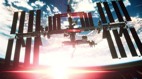 International Space Station Iss Floating In Orbit Above Planet Earth