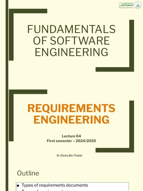Lecture 04 Requirements Engineeringpptx Pdf Reliability