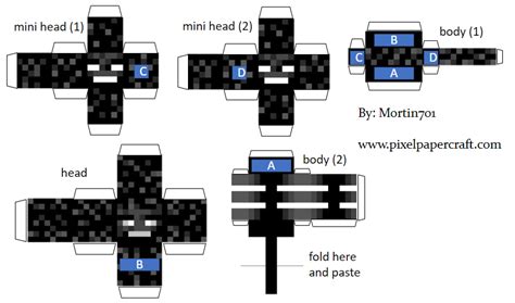Small Wither Pixel Papercraft