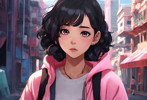 Lexica Anime Cartoon Ultra Realistic Pink City Young Girl Mixed