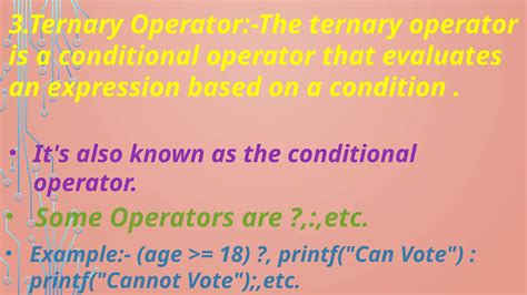 Operators Of C In C Programming Language Pptx