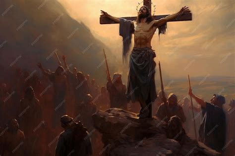 Premium Photo Jesus Christ Crucified On Cross On Mount Golgotha Died