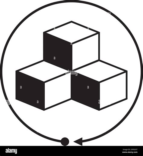 Three Cube Logo Illustration Element Design Stock Vector Image And Art