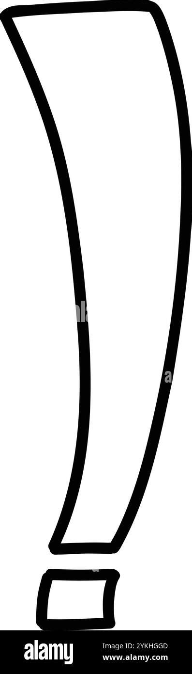 Doodle Exclamation Mark Hand Drawn Punctuation Marks And Exclamatory