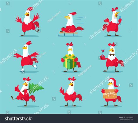 Симпатичные мультфильм петух векторный клипарт Забавный стоковая векторная графика без