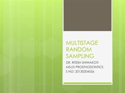 Multistage Random Sampling Pptx
