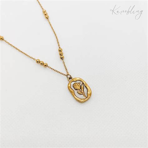 Flower Shell Insert Pendant Necklace Karoobling Jewelry Water And Tarnish