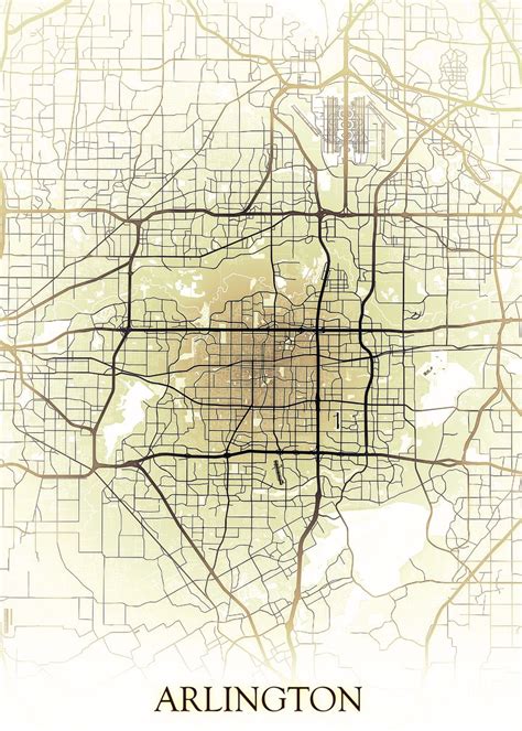 Arlington Map Poster By Artcom Atudio Displate