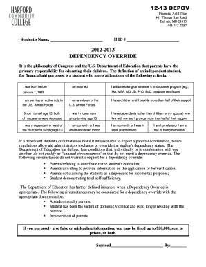 Dependency Override Form Blank Fillable Template Fill Out Print And Download Pdf Pdffiller
