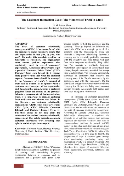 Pdf The Customer Interaction Cycle The Moments Of Truth In Crm