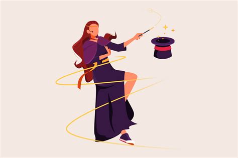 Female Magician Character Illustration Gráfico Por Darwin Vectorian
