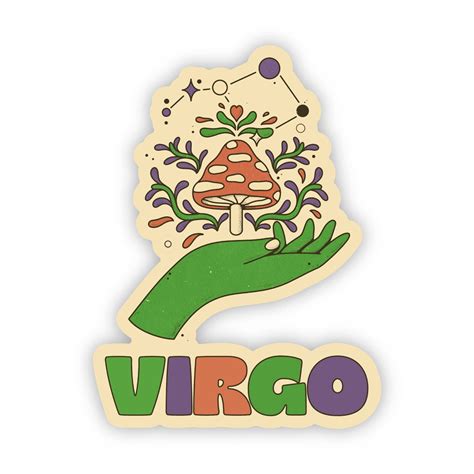 Virgo Astrology Sign Sticker Green Virgo Sticker Virgo Rainbow Cloud